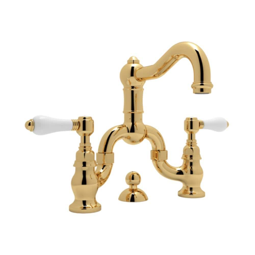 ROHL Italian Bath Acqui 8 in. Widespread 2-Handle Bathroom Faucet in ...