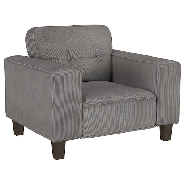 Coaster Deerhurst Charcoal Fabric Accent Chair with Upholstered Tufted ...