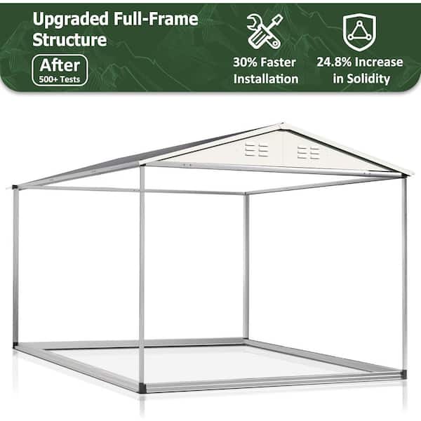 AirWire 10 ft. W x 14 ft. D Outdoor Storage Metal Shed with Updated ...