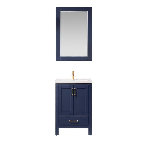 ROSWELL Gela 24 in. Bath Vanity in Royal Blue with Ceramic Vanity Top ...