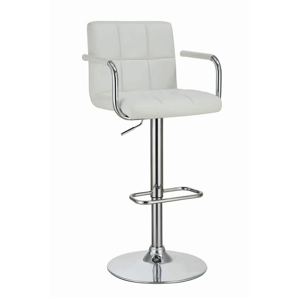 Coaster Adjustable Bar Stool White and Chrome 121097 - The Home Depot