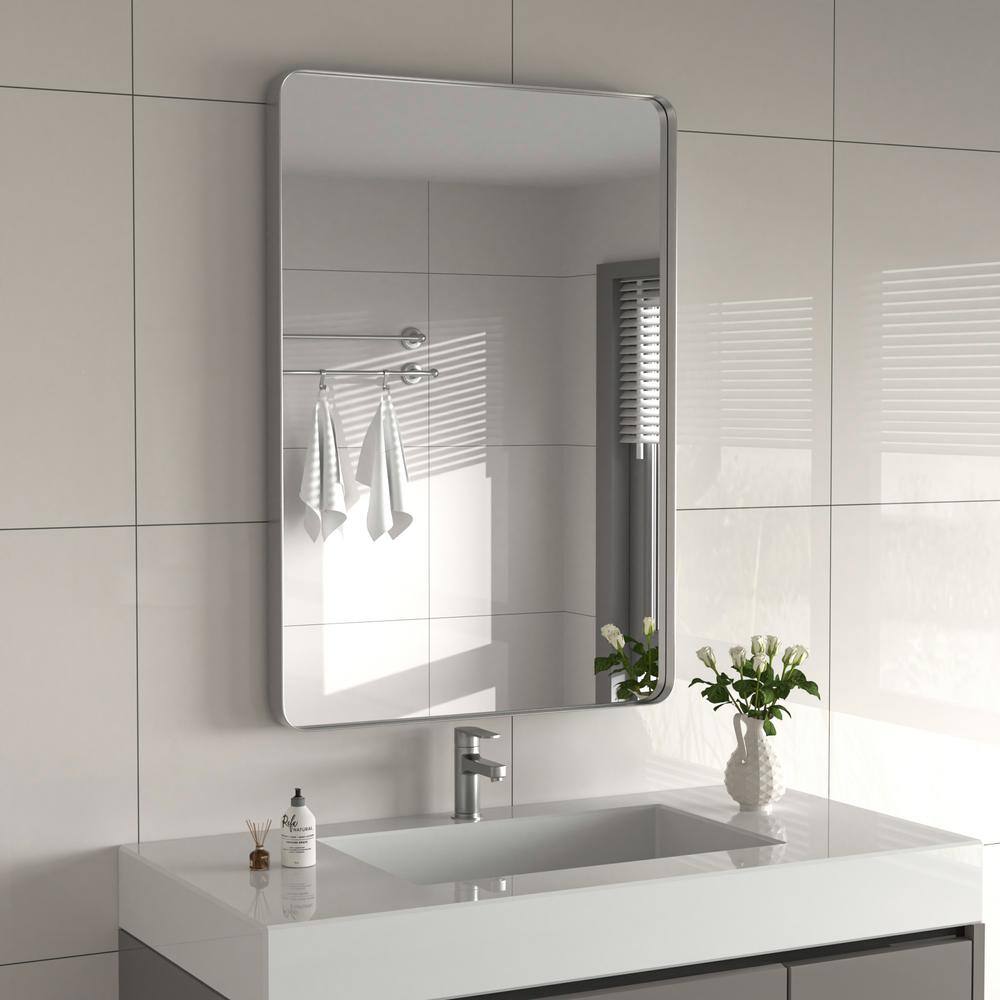 PAIHOME 16 in. W x 24 in. H Small Rectangular Stainless Steel Framed ...