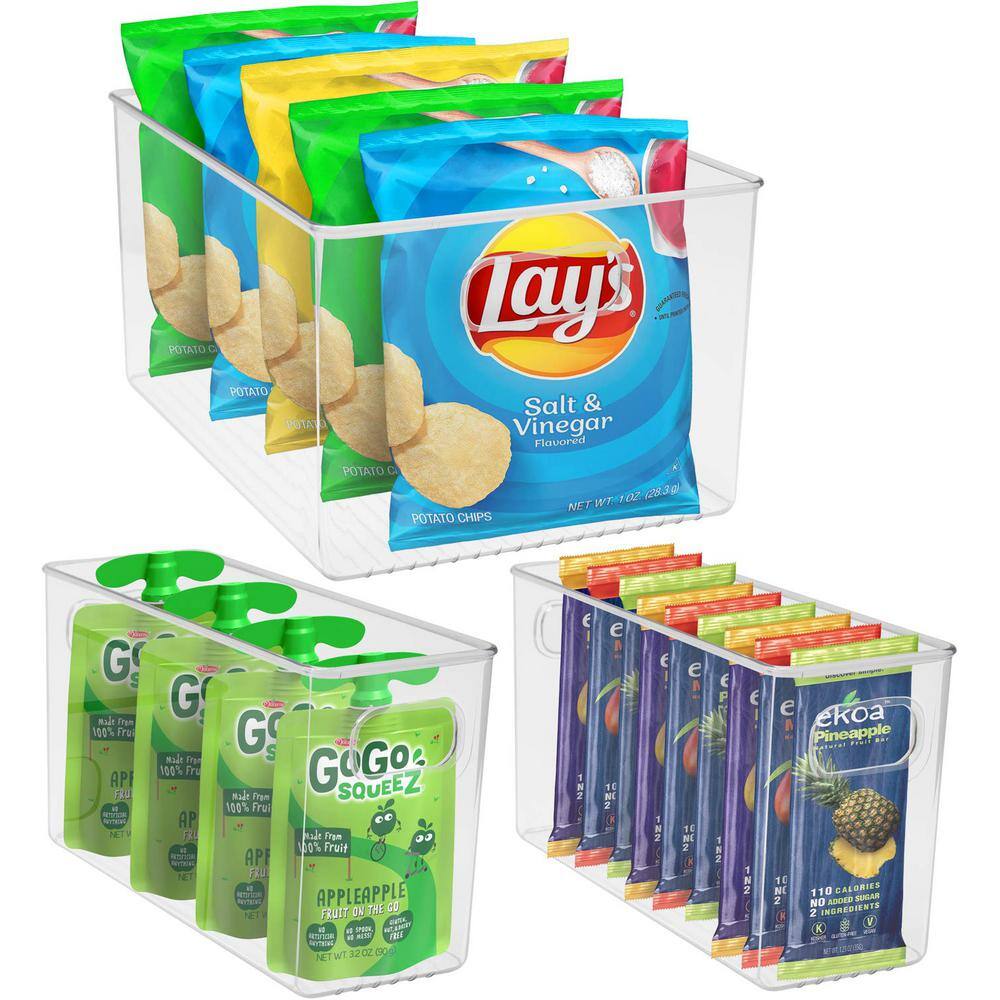 Sorbus 3-Pack Clear Plastic Stackable Pantry Organizer Set Storage Bins ...