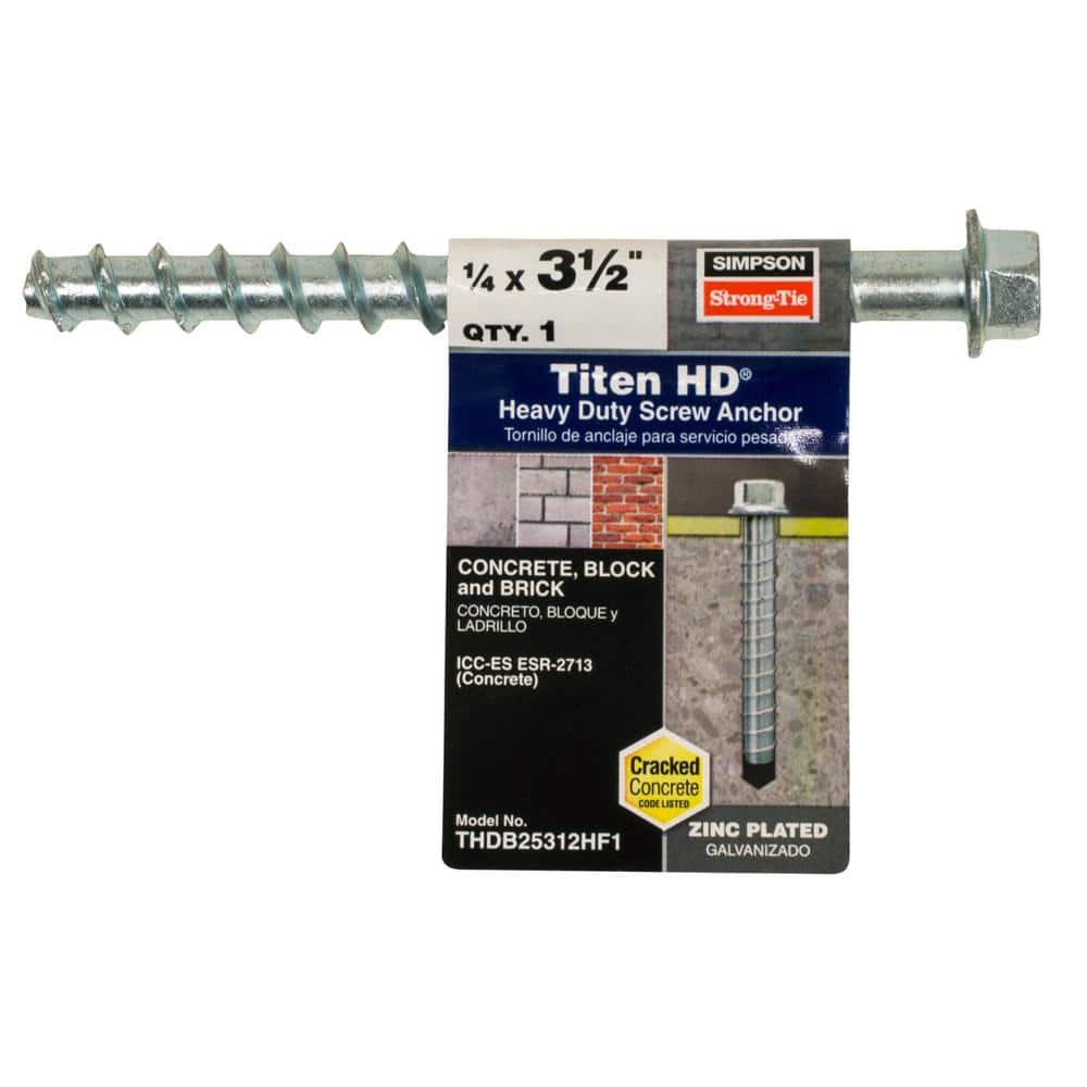 Simpson Strong Tie Titen HD 1 4 In X 3 1 2 In Zinc Plated Heavy Duty