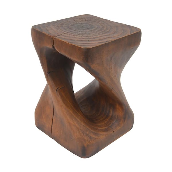 MGO Twist Shape Side Table, Wood-like texture, antique brown Color ...