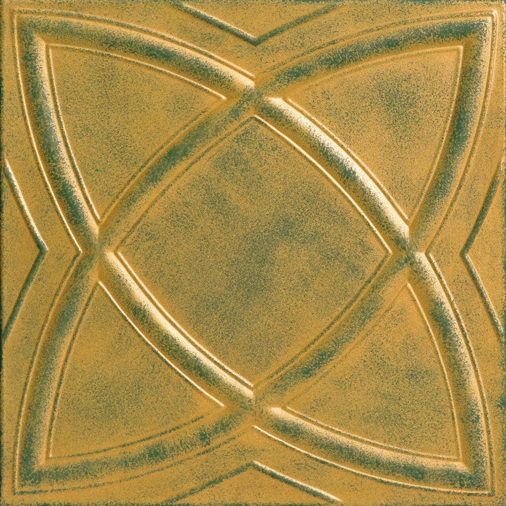 A La Maison Ceilings Elliptic Illusion Green Gold 1.6 ft. x 1.6 ft ...