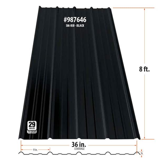 Gibraltar Building Products 8 ft. SM-Rib Galvalume Steel 29-Gauge Roof ...