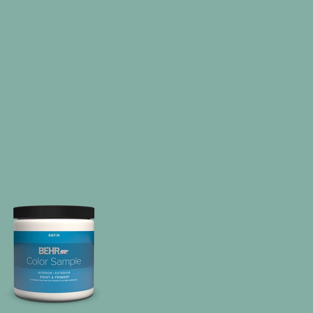BEHR PREMIUM PLUS 8 oz. #M440-4 Summer Dragonfly Satin Enamel Interior ...