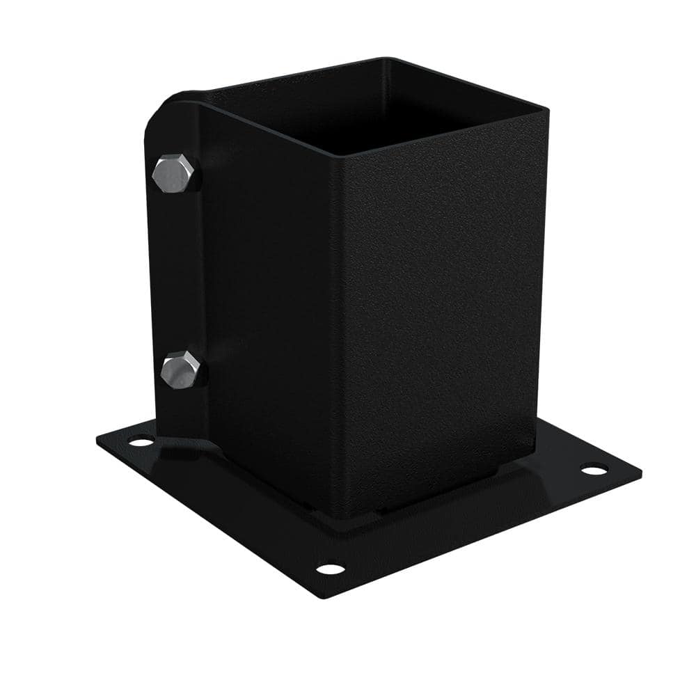 PEAK 4 in. x 4 in. Powder Coated Black Bolt Down Base 2461 - The Home Depot