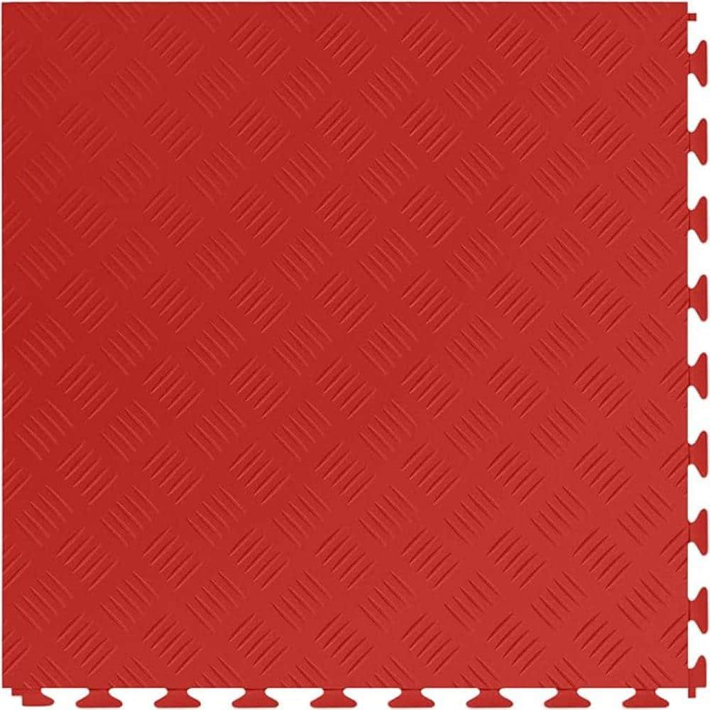 IncStores Nitro Diamond Fle x PVC Garage Floor Tiles, Victory Red, 20.5 ...