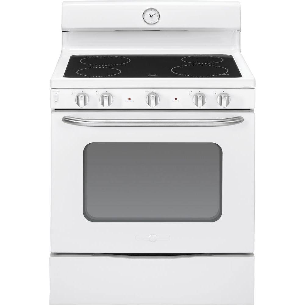 GE 30 in. 5.0 cu. ft. Free-Standing Electric Range in White ABS45DFWS ...