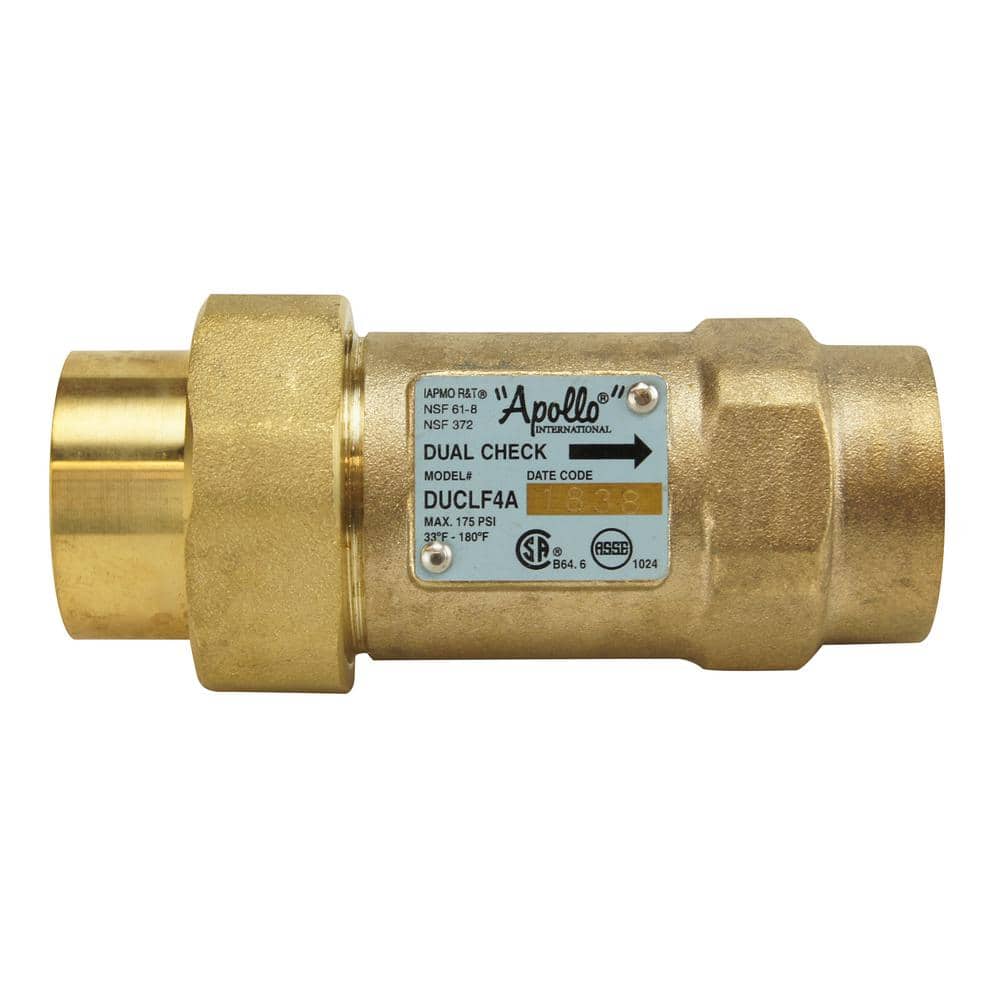 Apollo 1 in. Lead Free FIP Bronze Dual Check Valve-4ALF3A55A - The Home ...