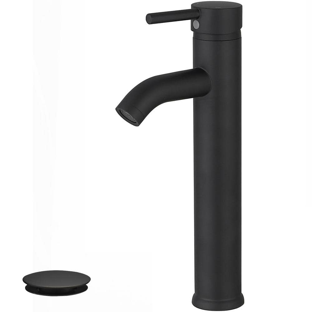 HOMEMYSTIQUE Single Handle Vessel Sink Faucet with Pop-Up Drain in ...