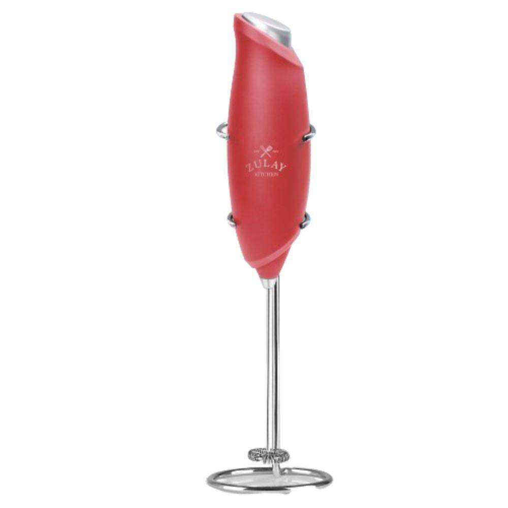 Zulay Kitchen 1-Touch Handheld Milk Frother - Cardinal Red Z-PHT-MLK ...