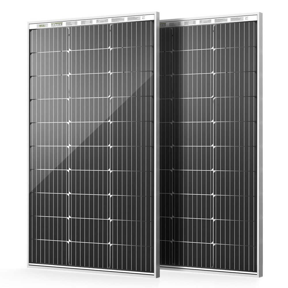 2-Pcs 100-Watt 12 Volt Bifacial 9BB Cell Monocrystalline Solar Panel ...