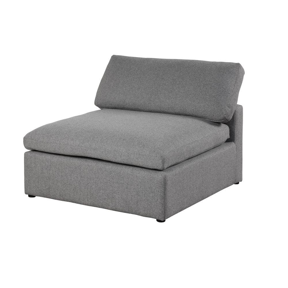 Best Master Furniture Remington Gray Linen Modular Armless Chair R167GC ...