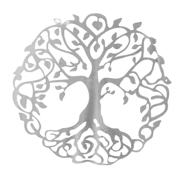 REDLINE STEEL Tree of Life Family Steel Metal 30 inch Silver Decorative ...