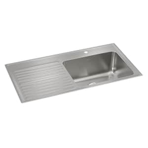 Elkay Lustertone 33 in. Stainless Steel Drop-in Single Bowl Lustrous ...