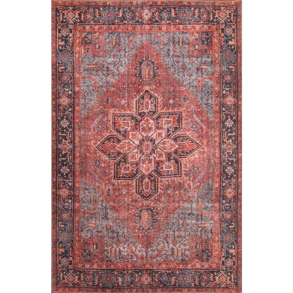 MILLERTON HOME Cayetana Red 2 ft. x 3 ft. Vintage Moroccan Machine ...