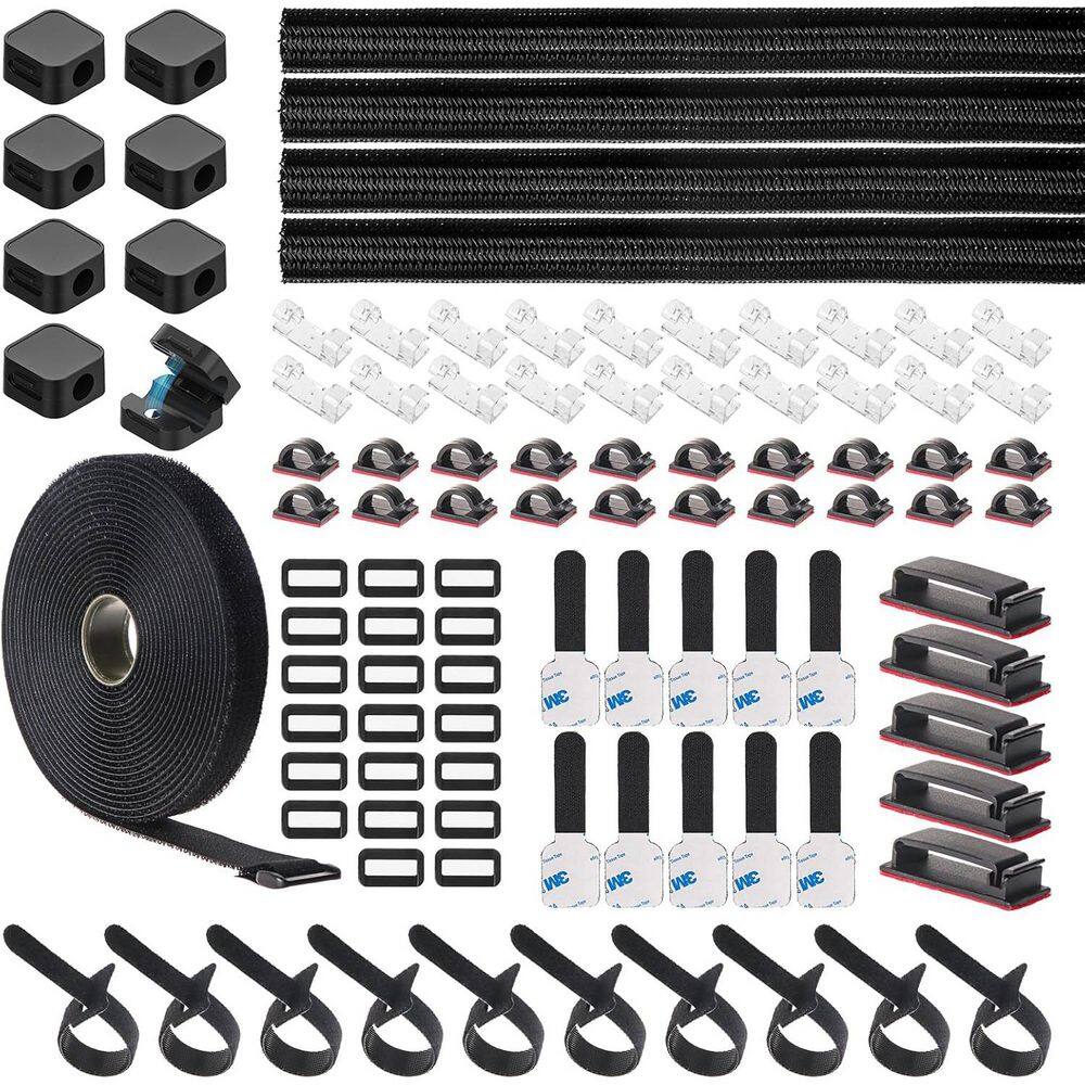 Yichuhaoxi Cable Management Kit 98 PCS with 4 Cable Sleeves 8 Magnetic Holders 10 Self Adhesive ...