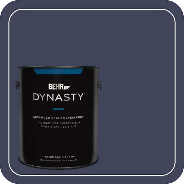 BEHR DYNASTY 1 gal. #MQ5-09 Manhattan Blue One-Coat Hide Satin Enamel ...