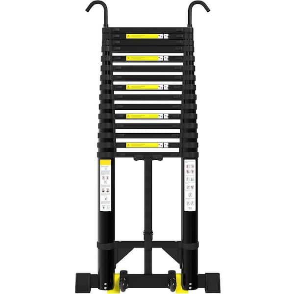 KIWDZFU 20.3FT Aluminum Telescoping Ladder with Hooks, Stabilizers ...