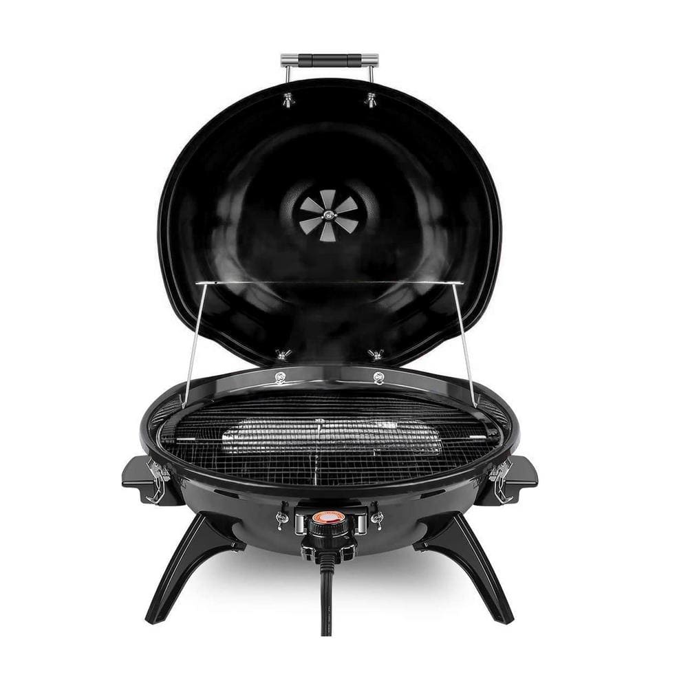 Elexnux 240 sq. in. Black Metal 15-Serving Electric BBQ Grill Portable ...