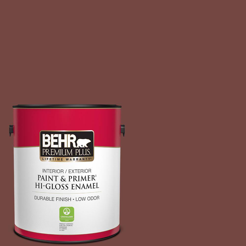 BEHR PREMIUM PLUS 1 gal. #160F-7 Burnished Mahogany Hi-Gloss Enamel ...