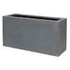 PotteryPots Jort Medium 20 in. Tall Grey Fiberstone Indoor Outdoor ...