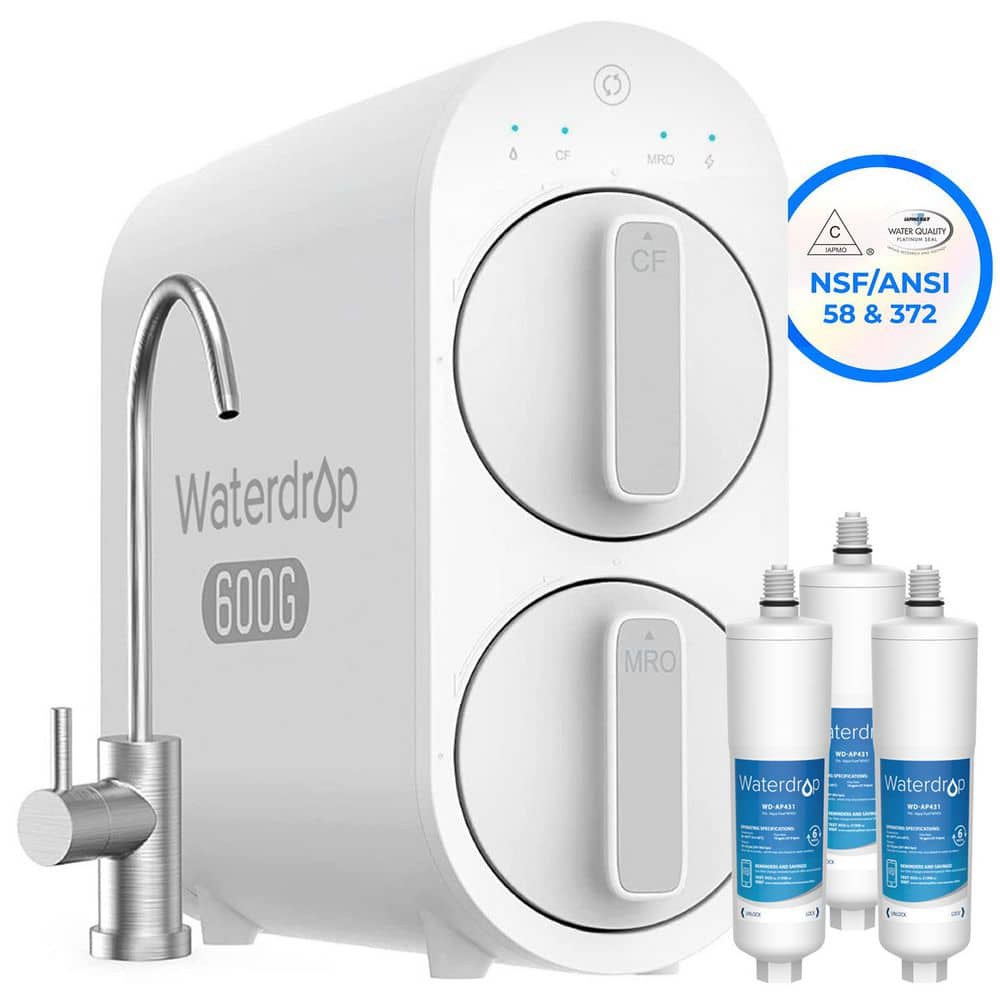 Waterdrop Advanced Under-Sink Water Care Package: G2P600 RO Filtration ...
