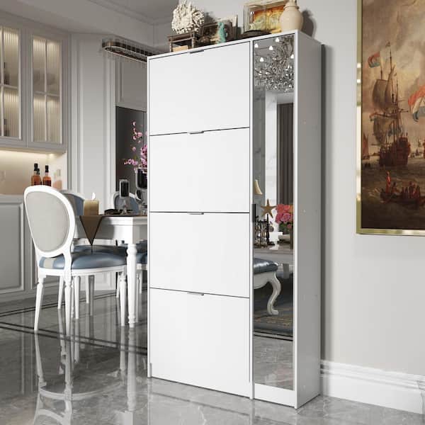 Shoe cabinet with mirror door store