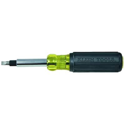 Klein Tools 1/4 in. Cabinet-Tip Wire Bending Flat Head Screwdriver with ...