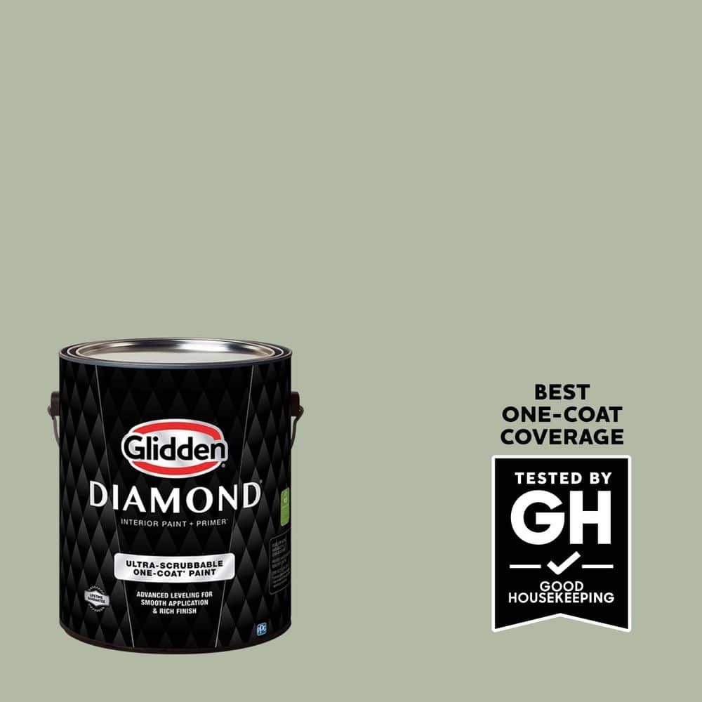 Glidden Diamond 1 gal. PPG1124-4 Light Sage Ultra-Flat Interior Paint ...