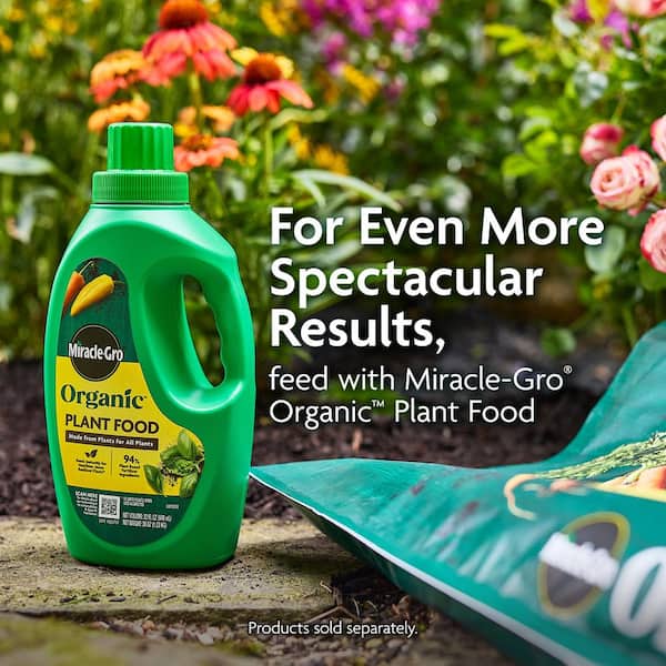 Miracle-Gro Organic Outdoor Potting Mix 25 qt. Soil for Container Plants, Contains Quick-Release ...