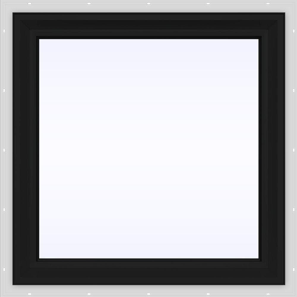 JELD-WEN 24 in. x 24 in. V-2500 Series Bronze Exterior/White Interior ...