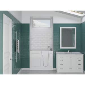 ANZZI Rampart Wall Series 30 in. x 54 in. Right Side Drain Air Jetted ...