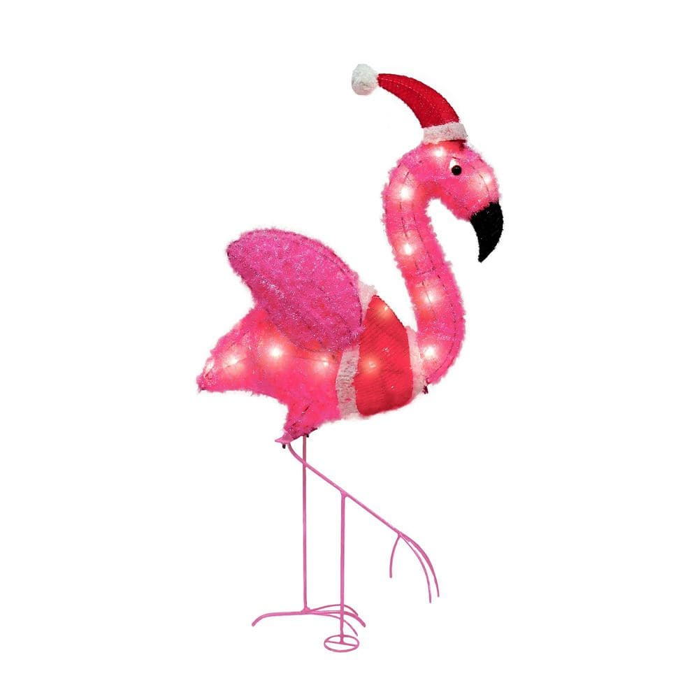 Joyfy Flamingo Christmas Decoration, 30 LED Warm White Yard Light for ...