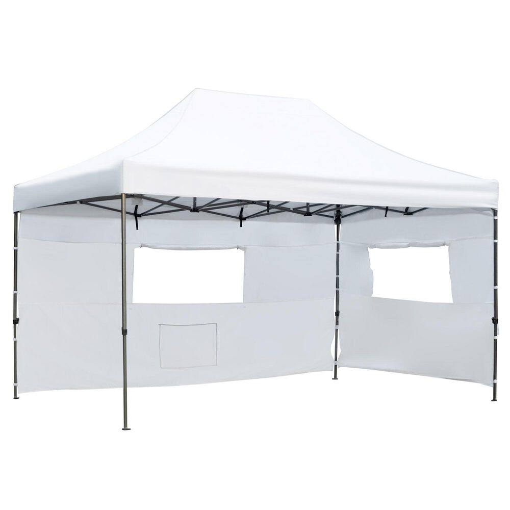 Lycvki 10 ft. x 15 ft. Outdoor White Oxford Fabric Heavy Duty Gazebo ...