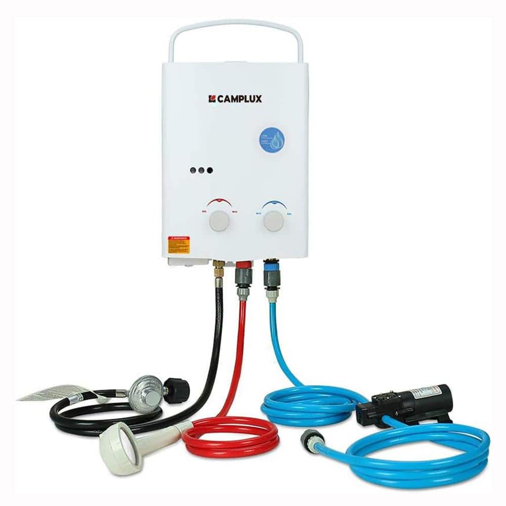 CAMPLUX 1.32 GPM 34,000 BTU Outdoor Portable Propane Tankless Water ...