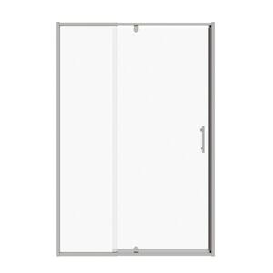 Boosicavelly 48 in. W x 71 in. H Pivot Semi-Frameless Shower Door in Chrome Finish with Tempered ...