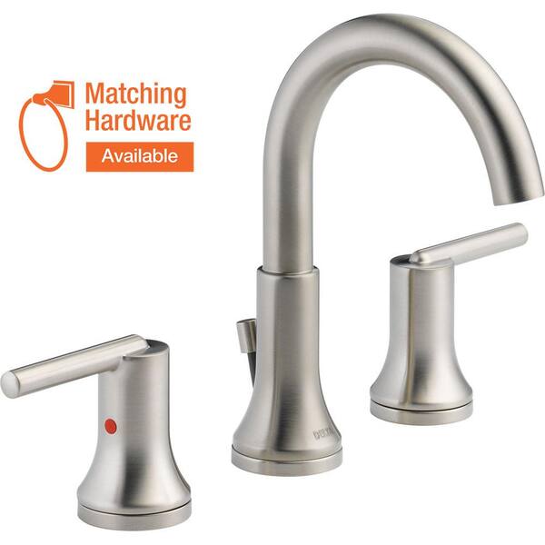 Reviews for Delta Trinsic 8 in. Widespread 2-Handle Bathroom Faucet with Metal Drain Assembly in ...