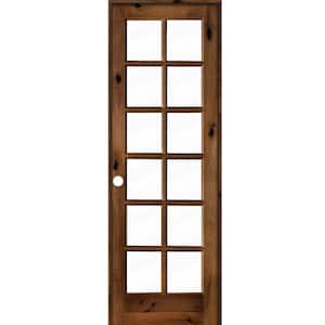 Krosswood Doors 32 in. x 96 in. Rustic Knotty Alder 12-Lite Left-Hand ...