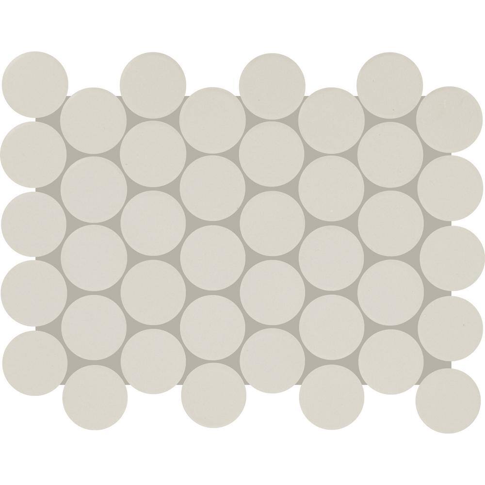 Daltile Restore Aspen White 3 in. x 3 in. Glazed Ceramic Jumbo Penny ...