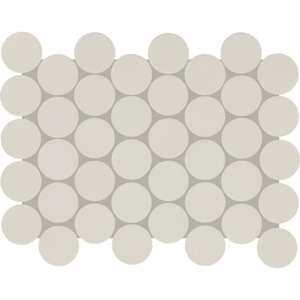 Daltile Restore Aspen White 3 in. x 3 in. Glazed Ceramic Jumbo Penny ...