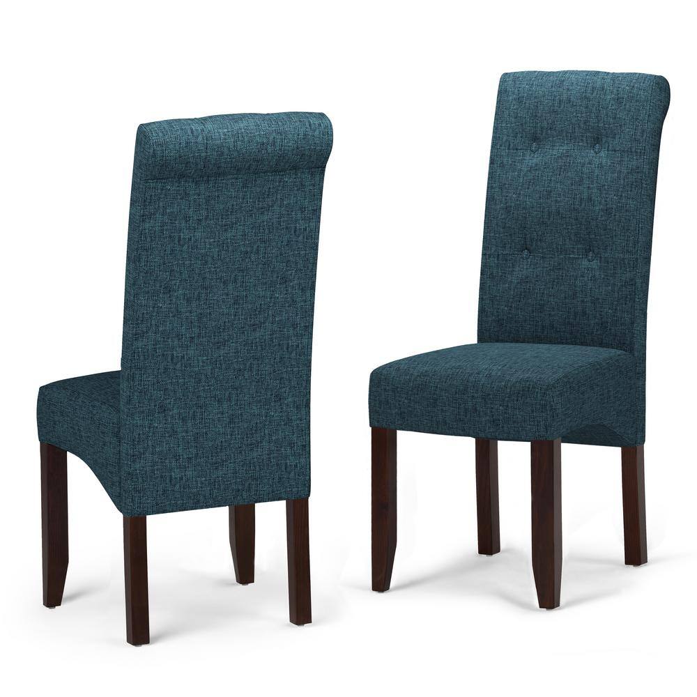 Simpli Home Cosmopolitan Denim Blue Deluxe Tufted Parson Chair (Set of ...