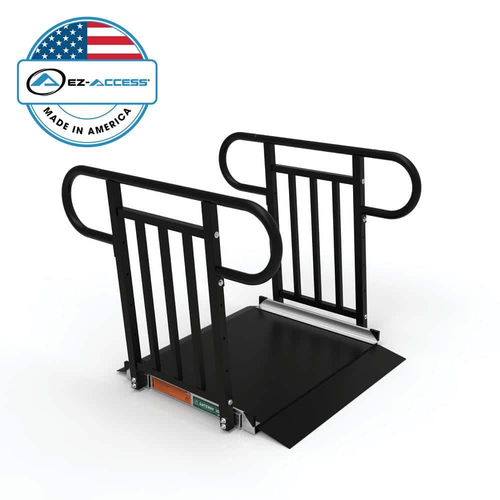 EZ-ACCESS GATEWAY 3G 3 ft. Aluminum Solid Surface Black Wheelchair Ramp ...