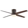 Merra 52 in. Integrated LED Natural Bronze Ceiling Fan with Light Kit ...