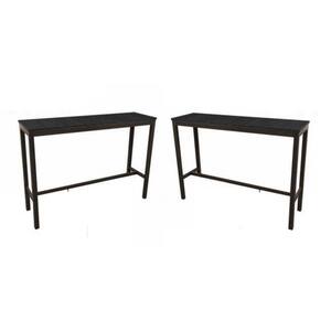 LUE BONA Humphrey 45 in. Black Plastic HDPS Outdoor Bar Table Patio ...