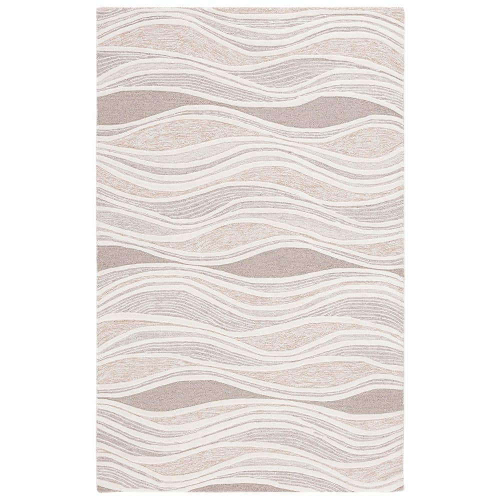SAFAVIEH Fifth Avenue 8 ft. x 10 ft. Natural/Ivory Abstract Waves Area ...