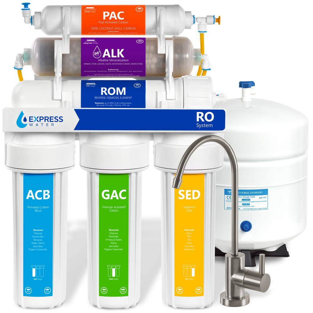 Express Water Reverse Osmosis Alkaline Water Filtration System - 10 ...